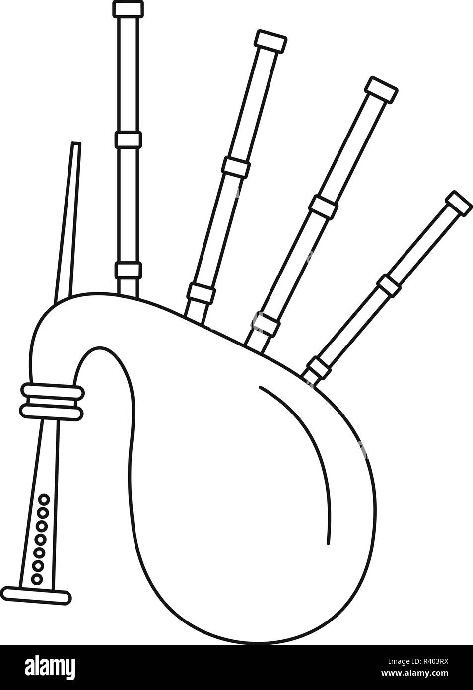 Scotland bagpipes icon. Outline illustration of scotland bagpipes ...