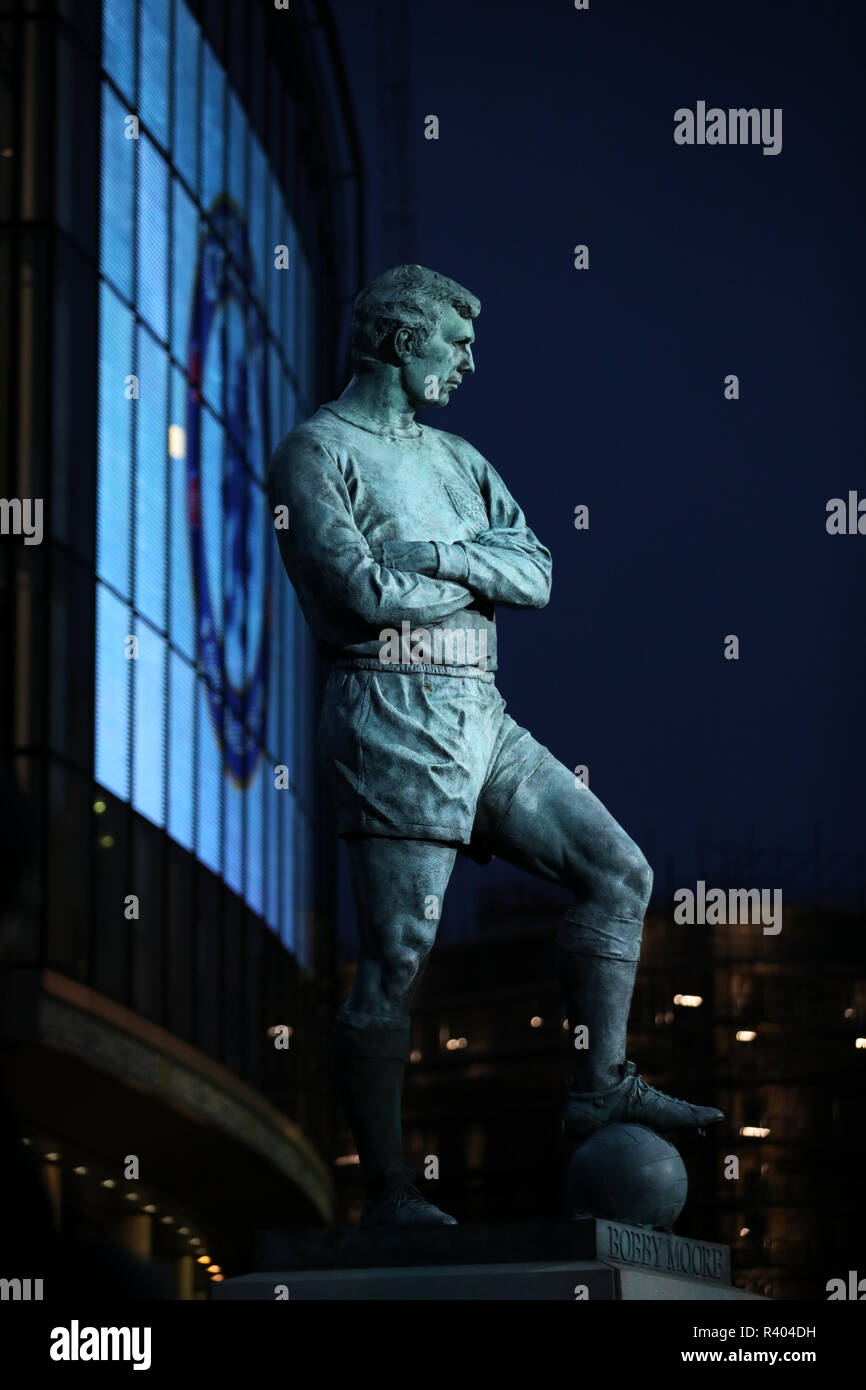 The Bobby Moore statue ahead of the Premier League match at Wembley ...