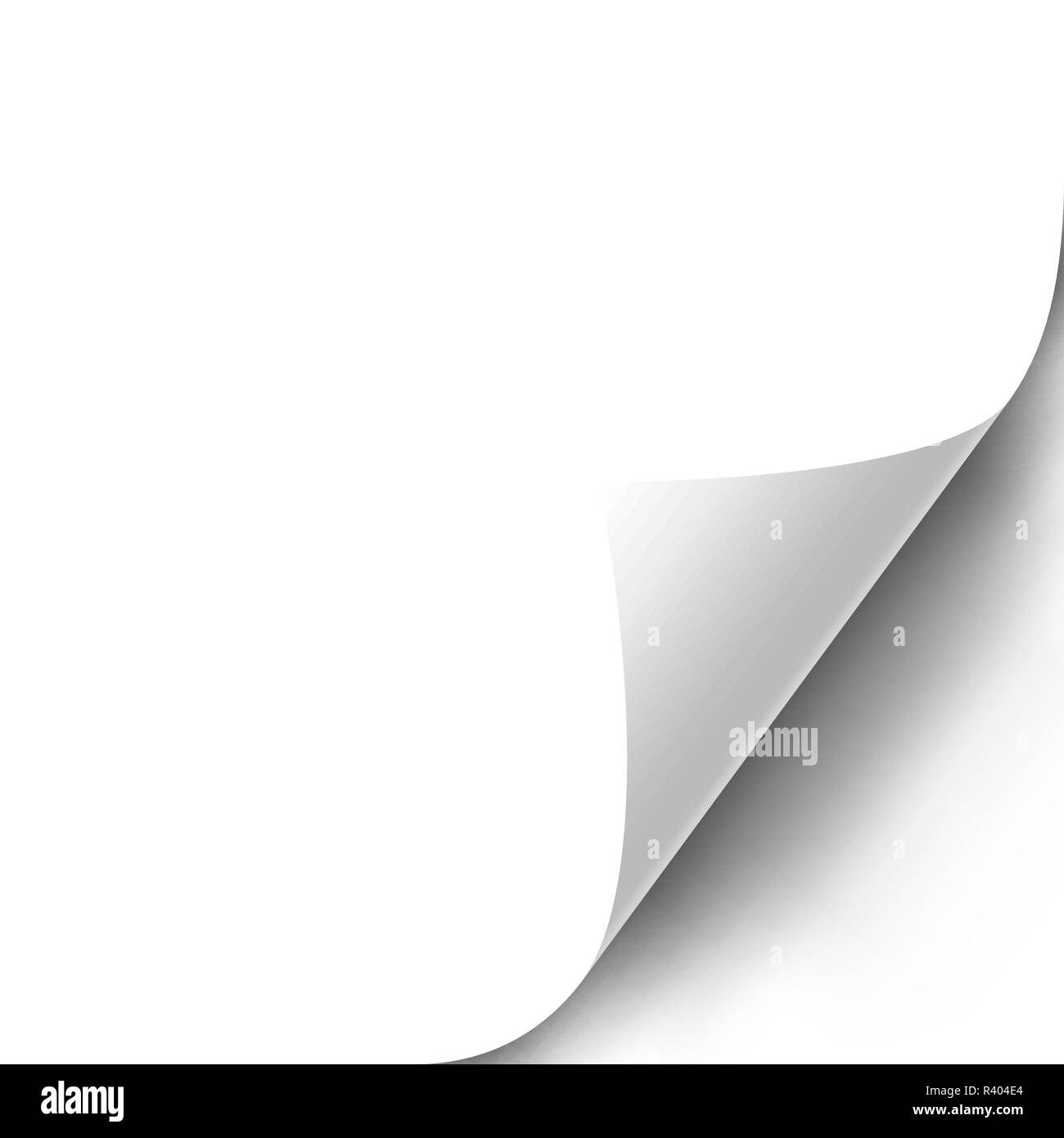 Curly Page Corner realistic illustration with transparent shadow ...