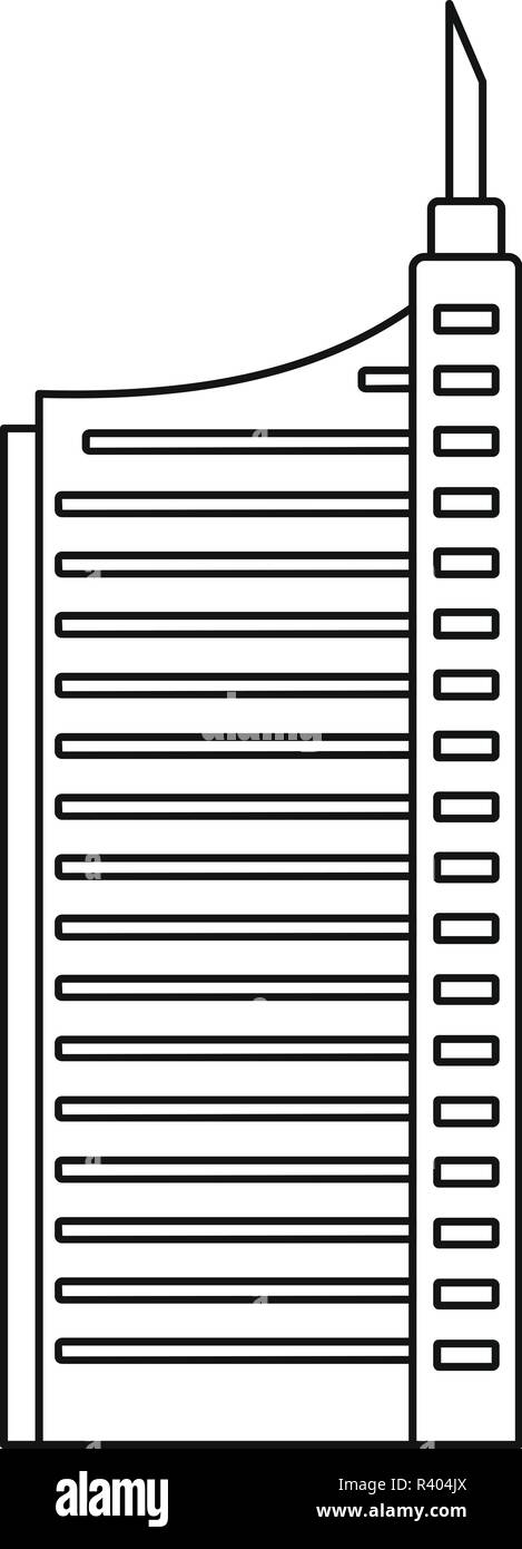 Sky scraper icon. Outline illustration of sky scraper vector icon for ...