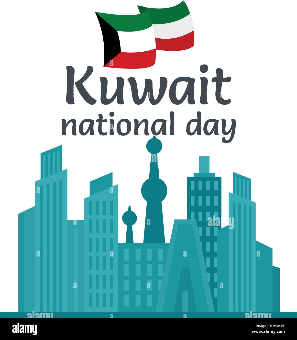 Celebration Kuwait national day background. Flat illustration of ...