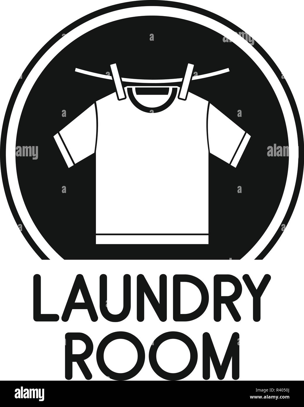 Laundry clothes room logo. Simple illustration of laundry clothes room ...