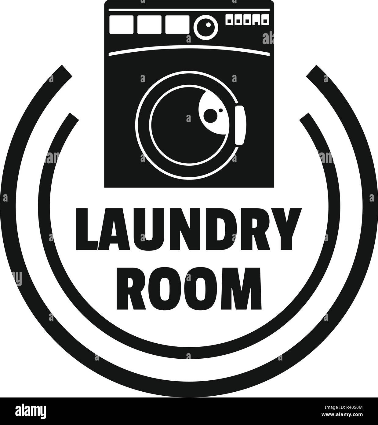 Wash machine laundry room logo. Simple illustration of wash machine ...