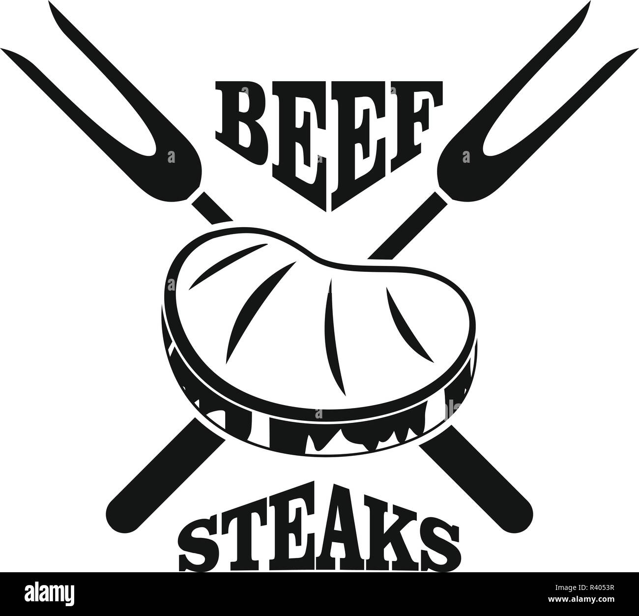 Beef steaks logo. Simple illustration of beef steaks vector logo for ...