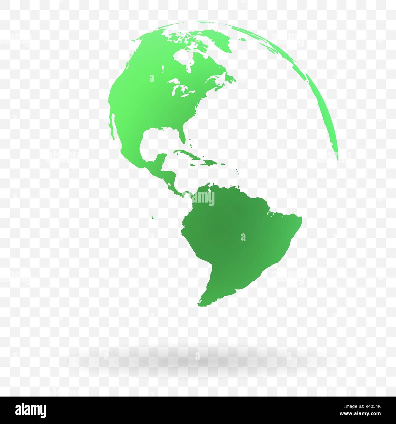 Highly detailed Earth globe symbol, North and South America. Black on ...