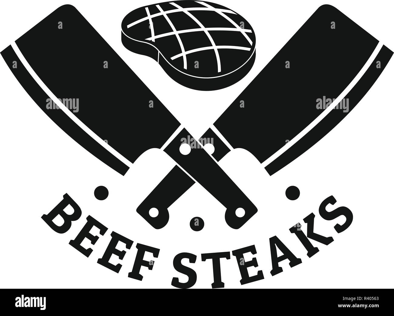Beef bbq steaks logo. Simple illustration of beef bbq steaks vector ...
