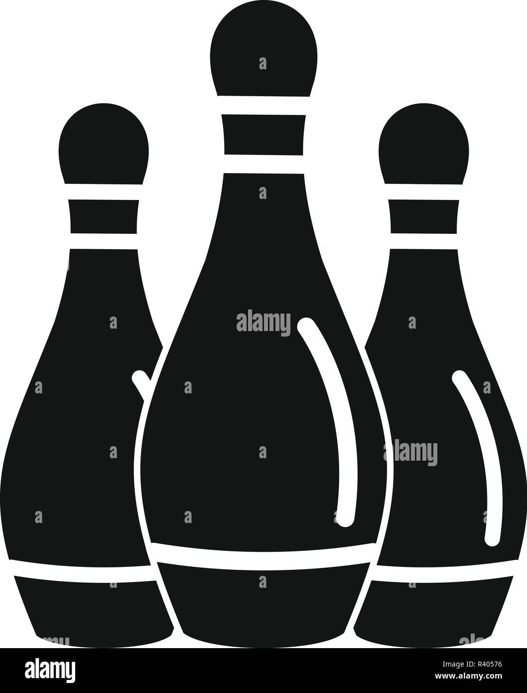 Bowling skittles icon. Simple illustration of bowling skittles vector ...