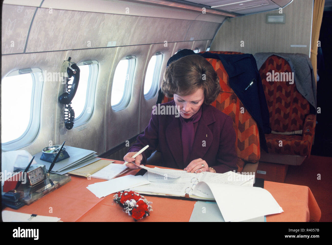 October 1980: Rosalynn Carter working on an Air Force VIP plane ...