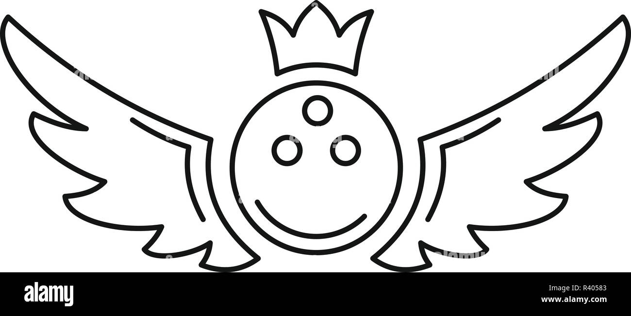 Bowling king emblem icon. Outline bowling king emblem vector icon for ...