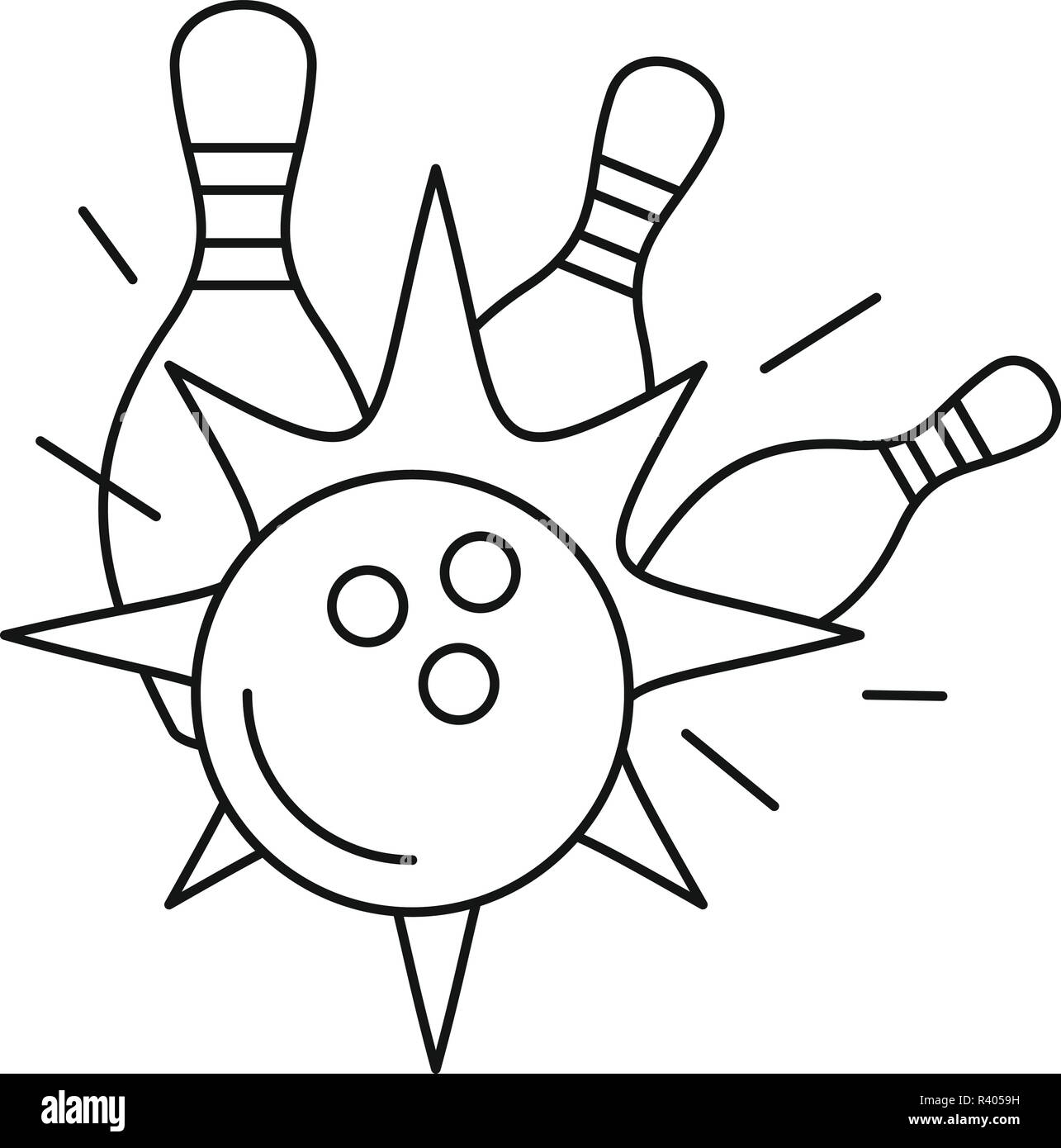 Bowling strike icon. Outline bowling strike vector icon for web design ...