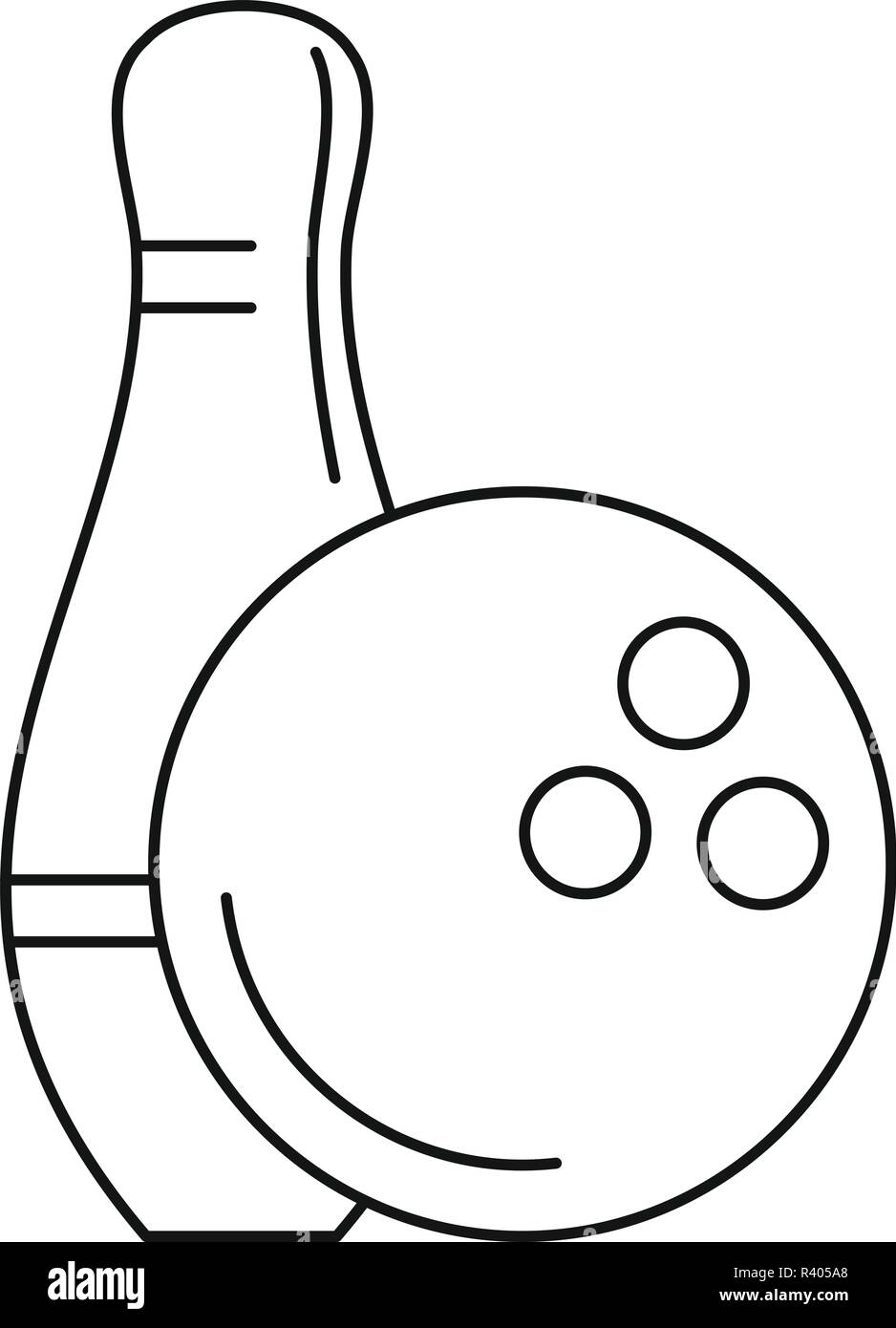 Bowling icon. Outline bowling vector icon for web design isolated on ...