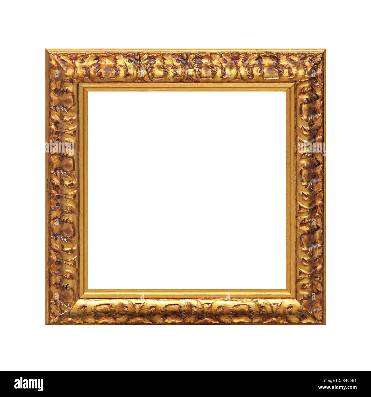 Golden frame isolated on white with clipping path Stock Photo - Alamy