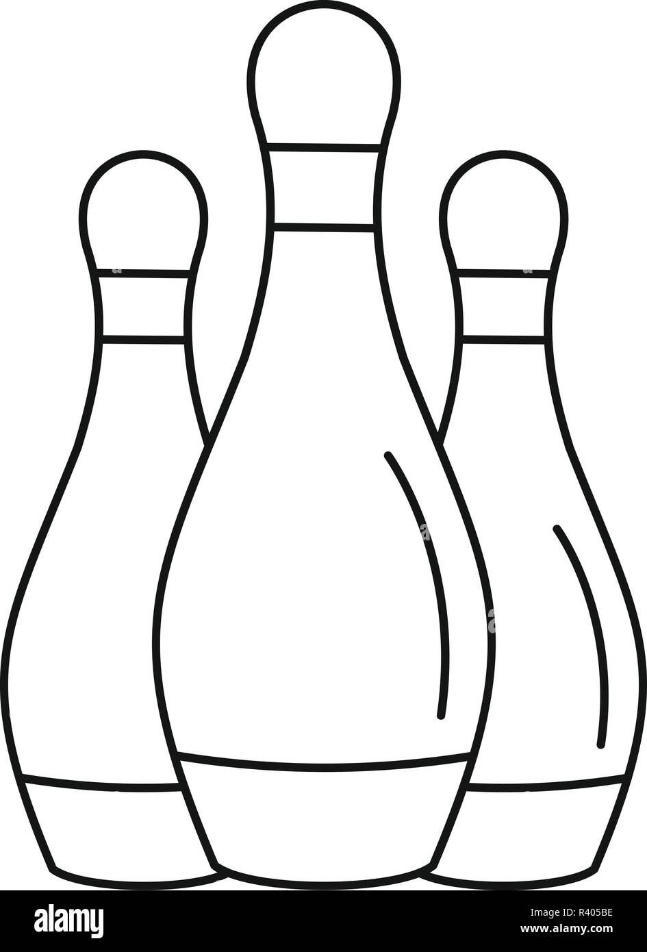 Bowling set pins icon. Outline bowling set pins vector icon for web ...