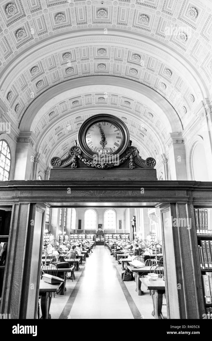 Boston, Massachusetts, USA. Boston Public Library main reading room ...