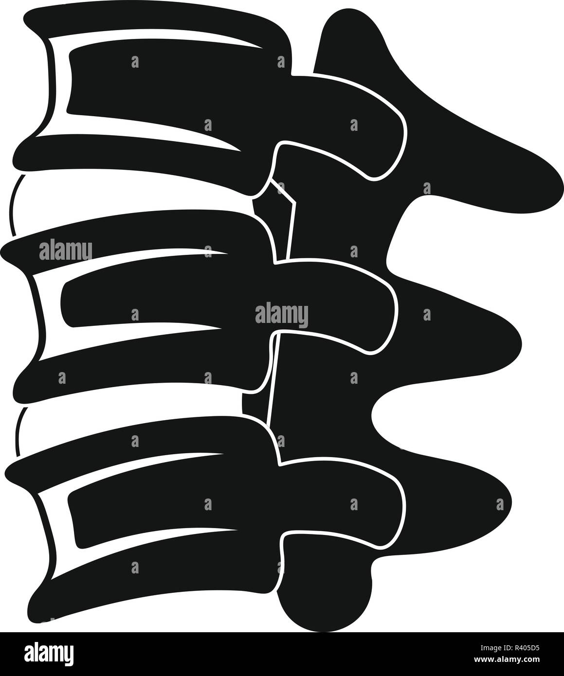 Spinal column discs icon. Simple illustration of spinal column discs ...