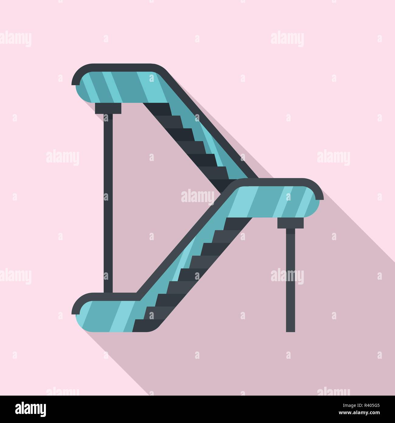 Double escalator icon. Flat illustration of double escalator vector ...