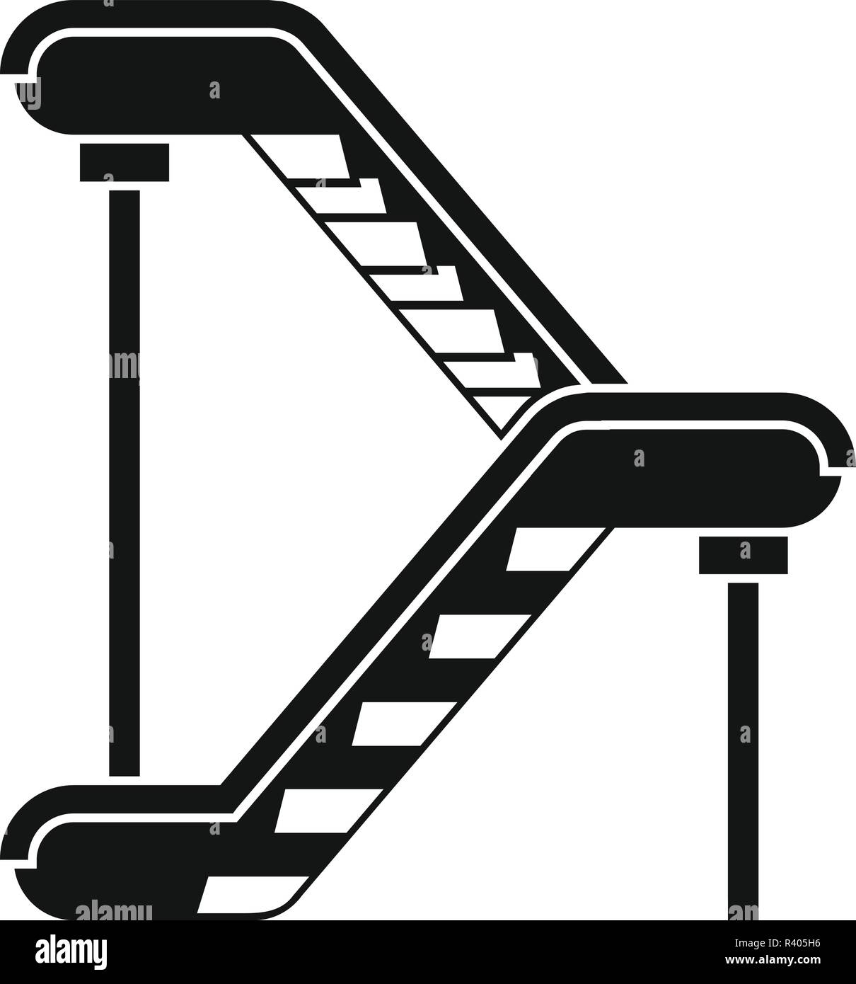 Double escalator icon. Simple illustration of double escalator vector ...