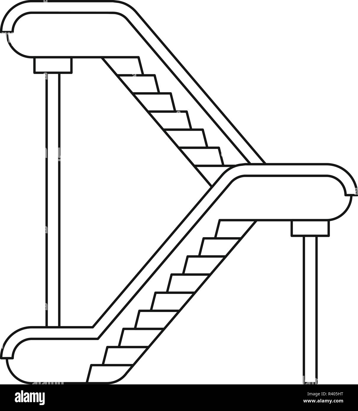 Double escalator icon. Outline double escalator vector icon for web ...