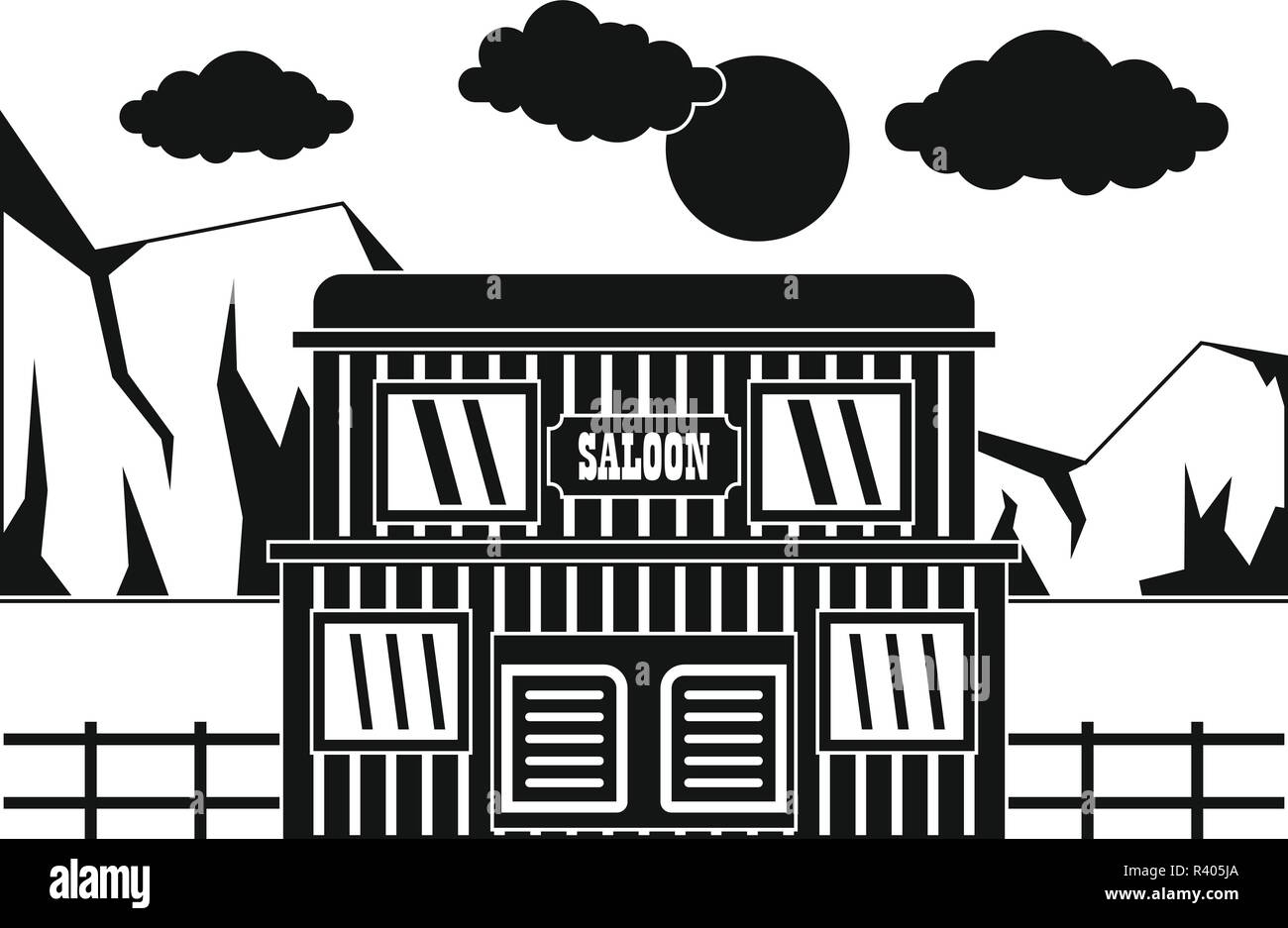 Texas saloon icon. Simple illustration of texas saloon vector icon for ...