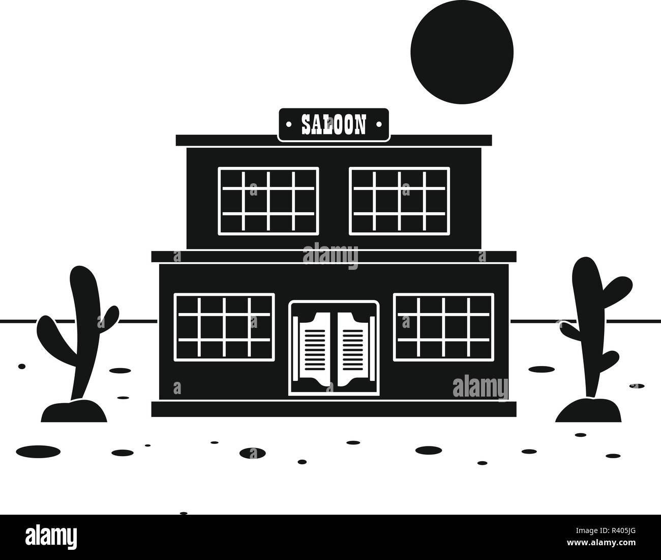 Desert saloon icon. Simple illustration of desert saloon vector icon ...