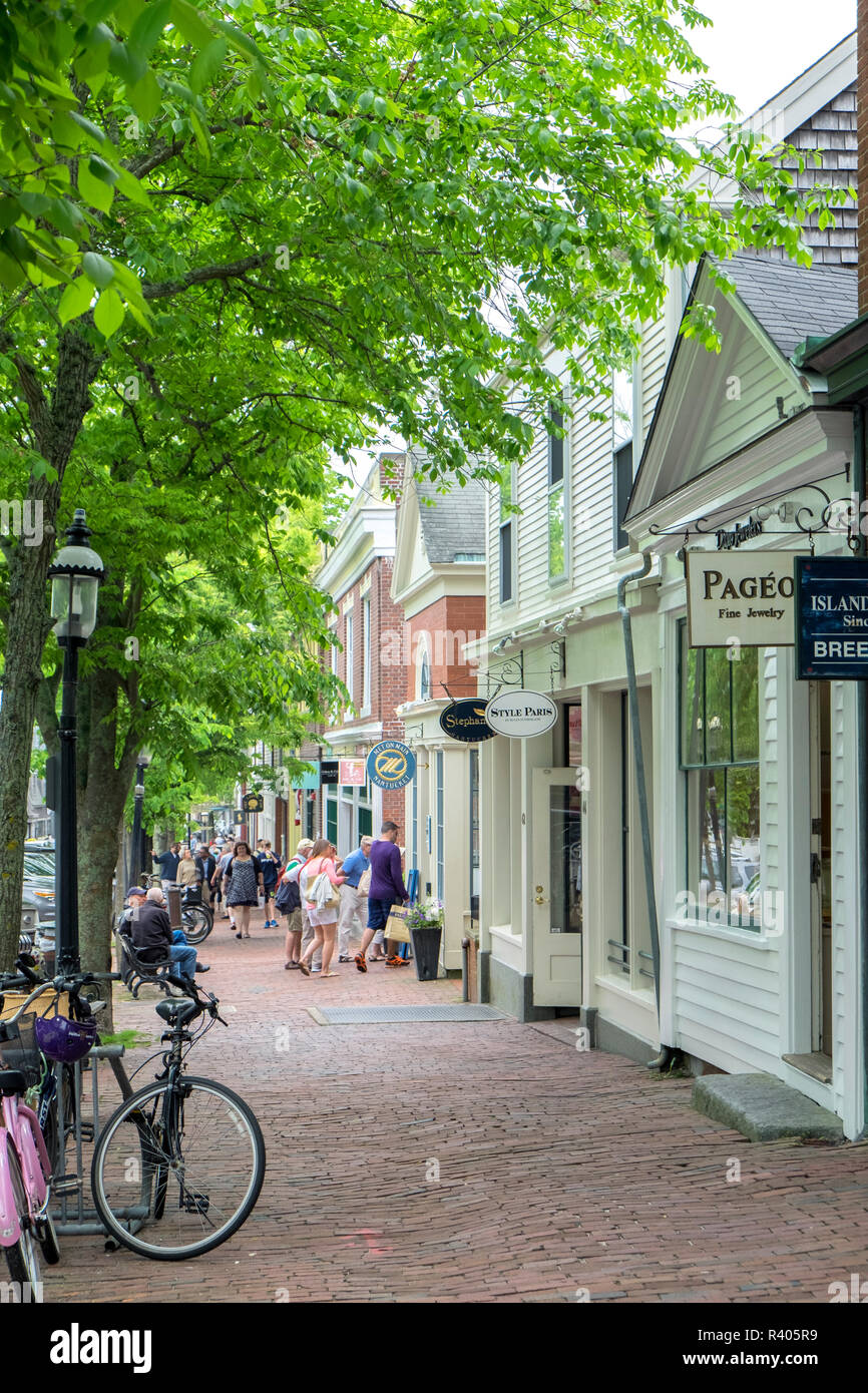 Main St. storefronts, Nantucket, Massachusetts, USA Stock Photo - Alamy