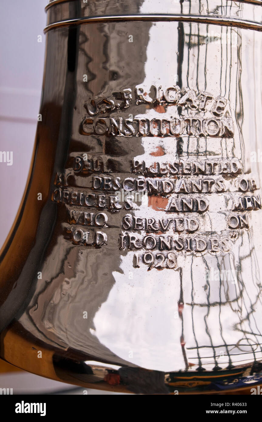 USS Constitution ships bell on the Freedom Trail, Charlestown Navy Yard ...
