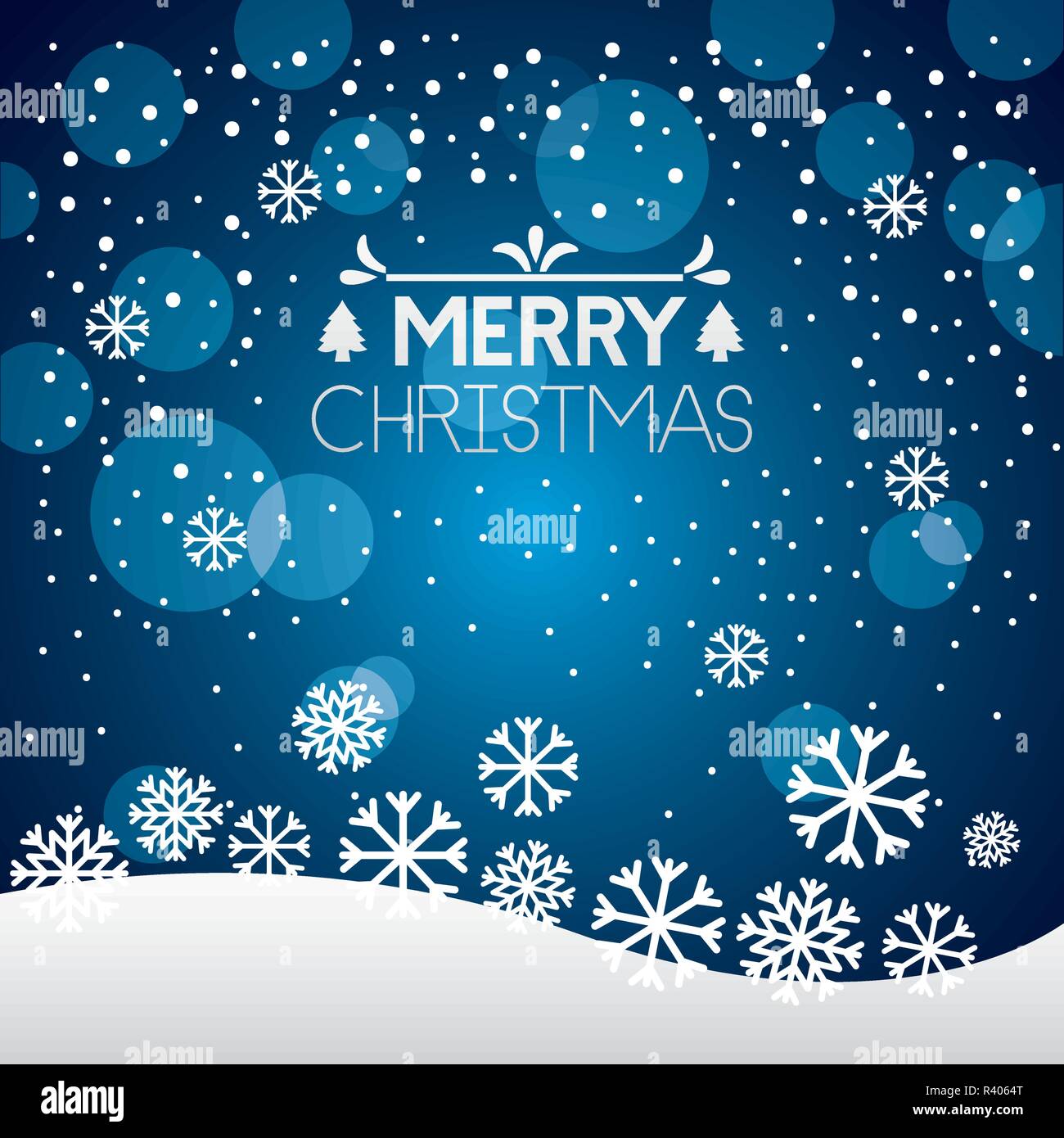 merry christmas bubbles snowflakes winter background vector ...
