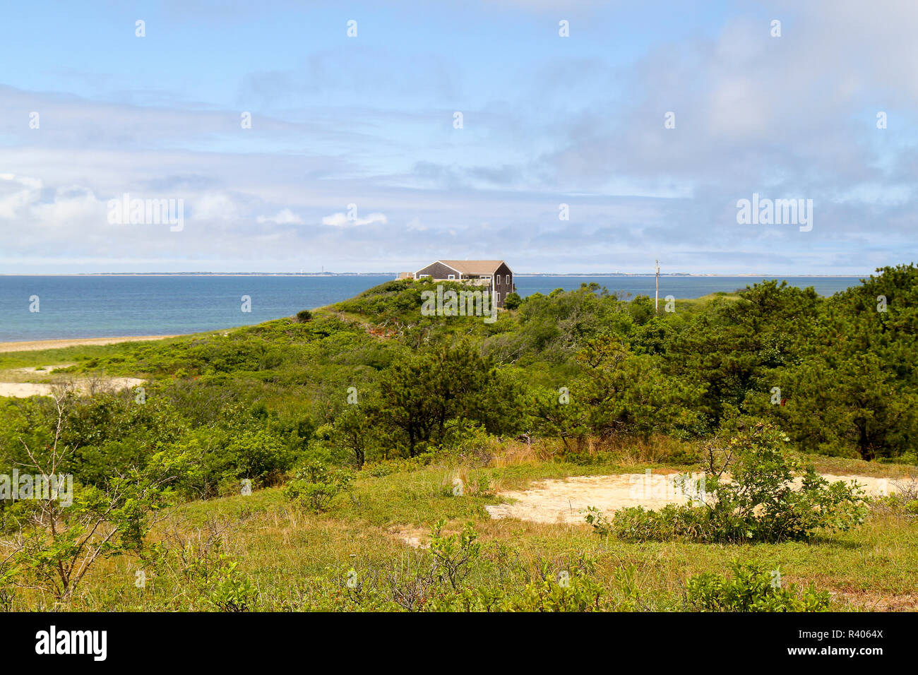 View from the Hatch Cottage grounds, Wellfleet, Cape Cod, Massachusetts ...