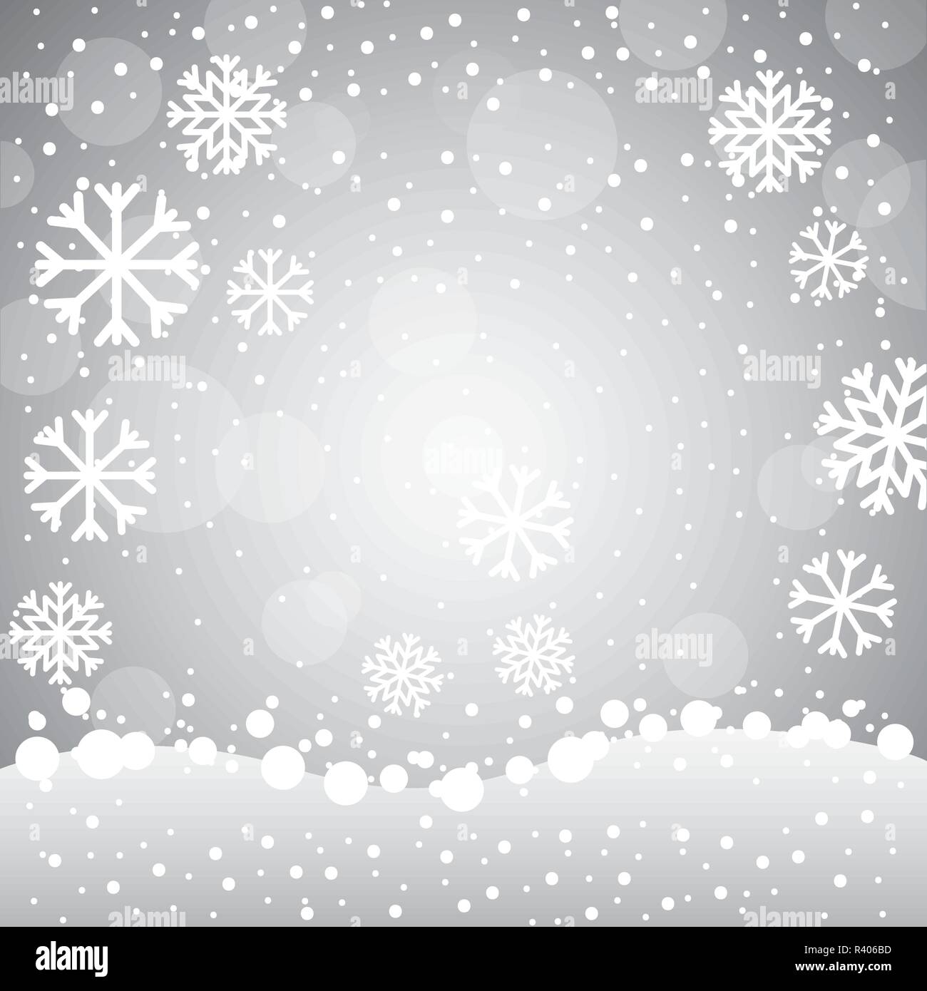 merry christmas snowflakes bubbles background vector illustration Stock ...