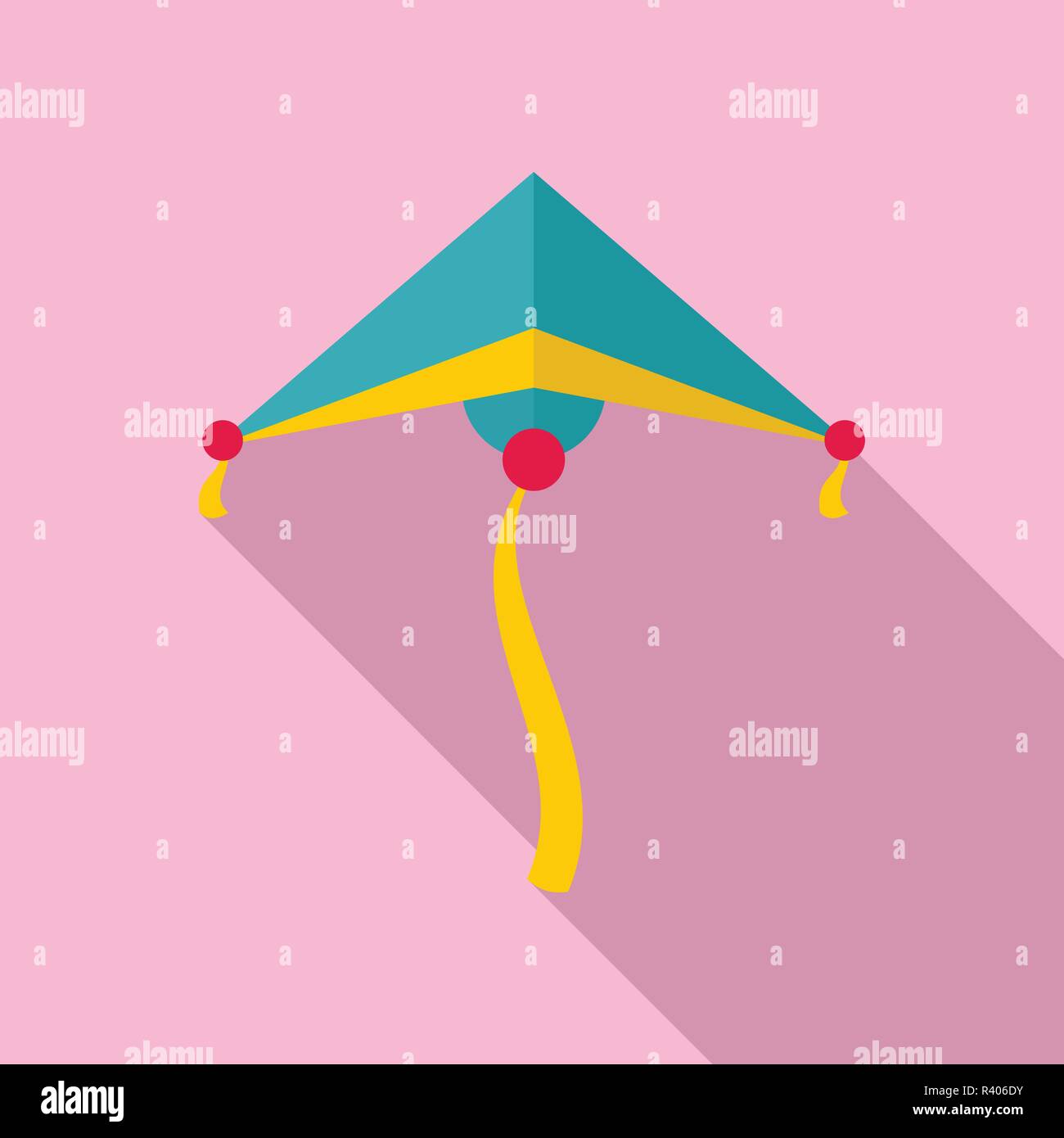 Sky blue kite icon. Flat illustration of sky blue kite vector icon for ...
