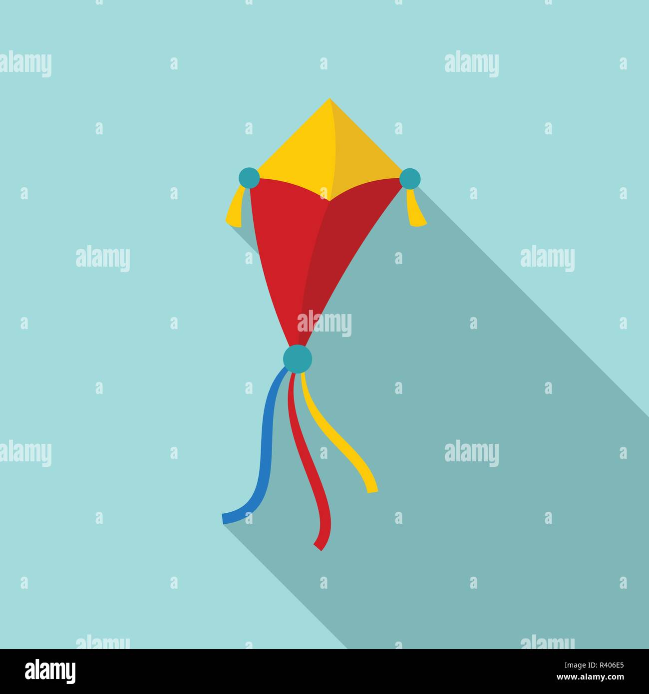 Ribbon kite icon. Flat illustration of ribbon kite vector icon for web ...