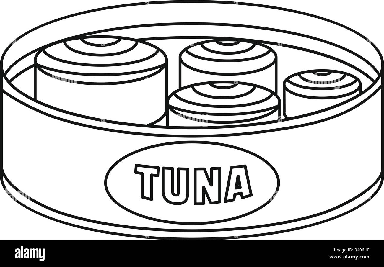 Open tuna can icon. Outline open tuna can vector icon for web design ...