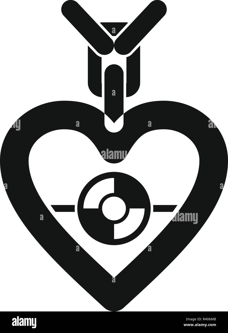 Gemstone heart icon. Simple illustration of gemstone heart vector icon ...