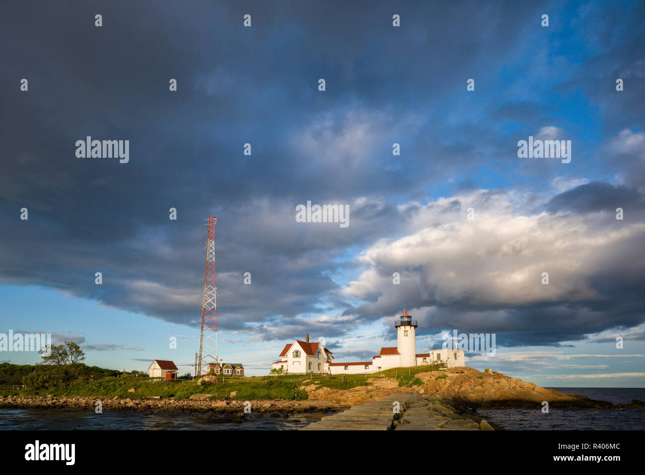 USA, Massachusetts, Cape Ann, Gloucester, Eastern Point Lighthouse at ...