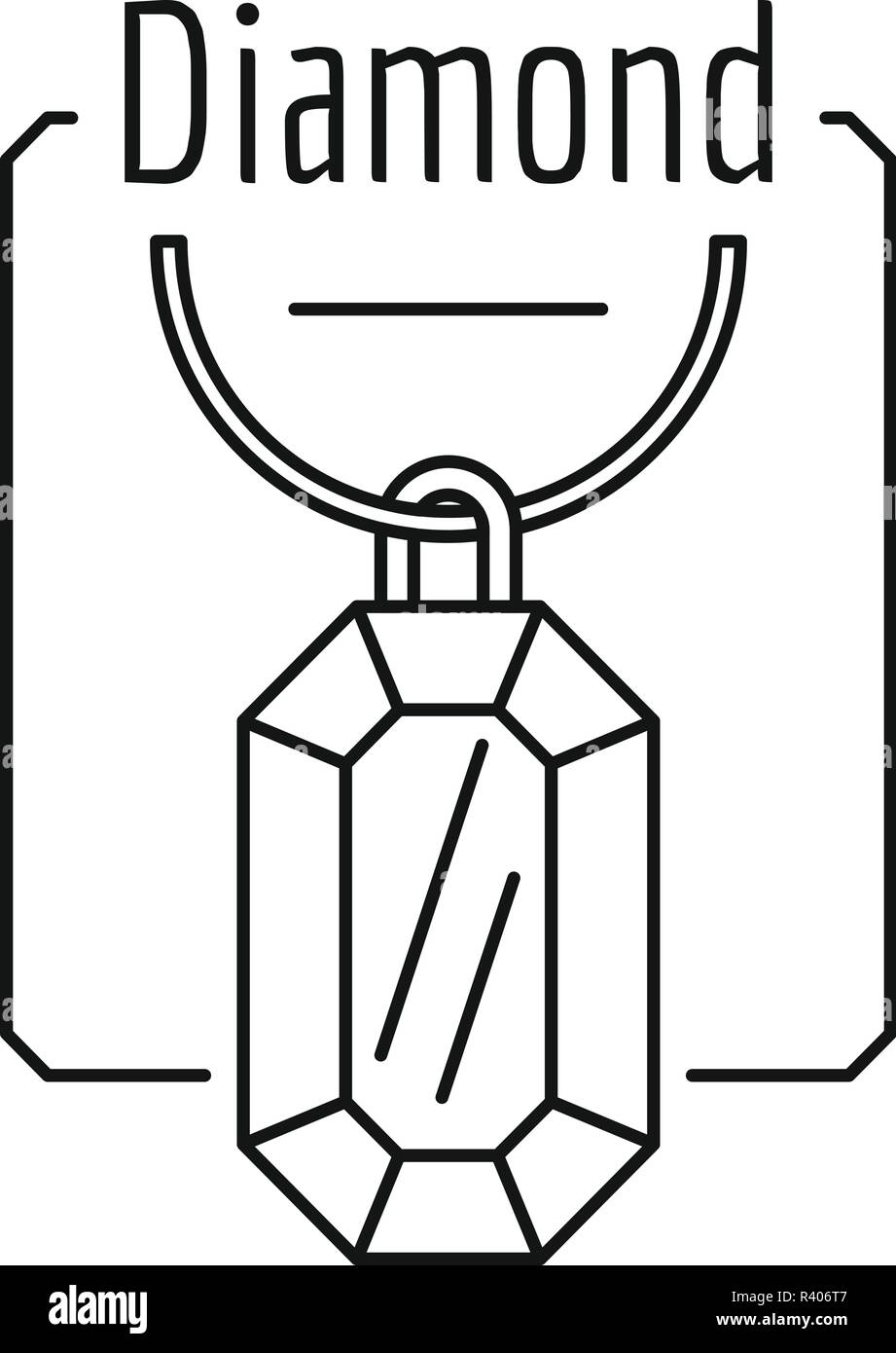 Diamond logo. Outline illustration of diamond vector logo for web ...