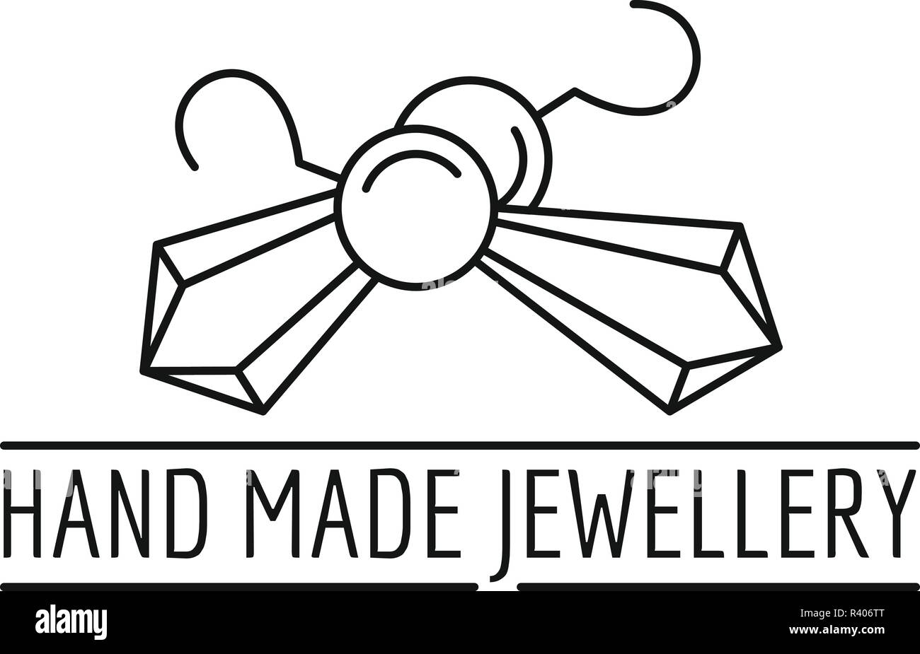 Hand made jewellery logo. Outline illustration of hand made jewellery ...