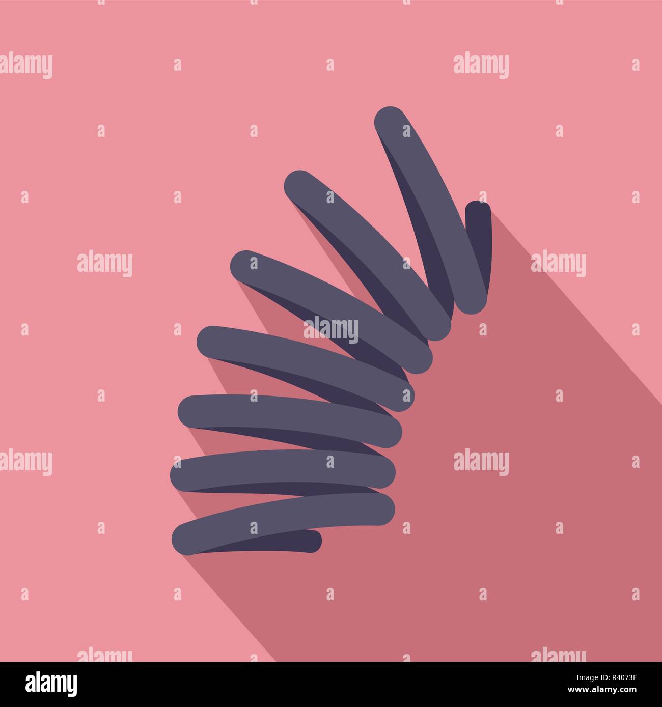 Elastic spring coil icon. Flat illustration of elastic spring coil ...