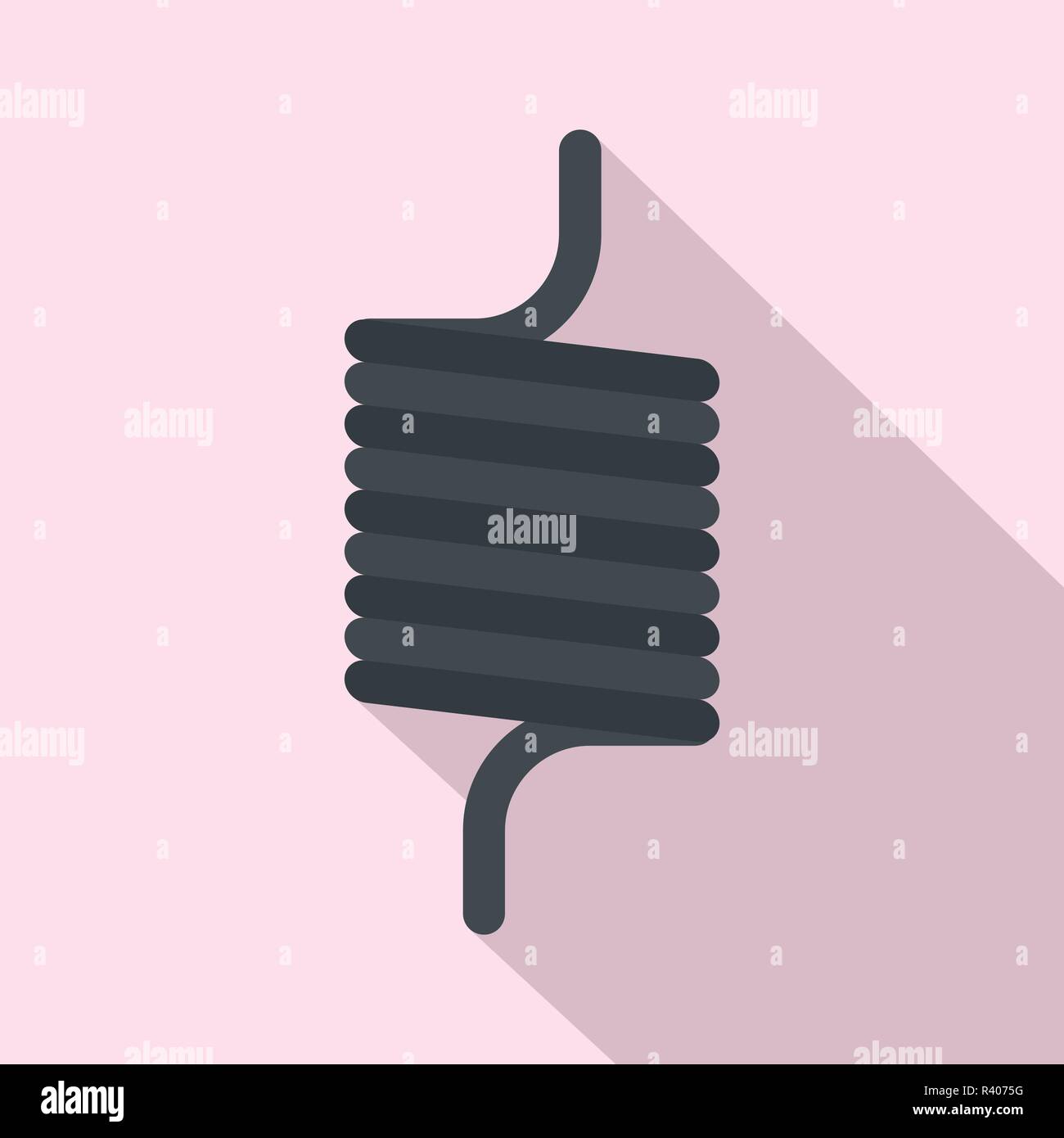 Elastic spring wire icon. Flat illustration of elastic spring wire ...