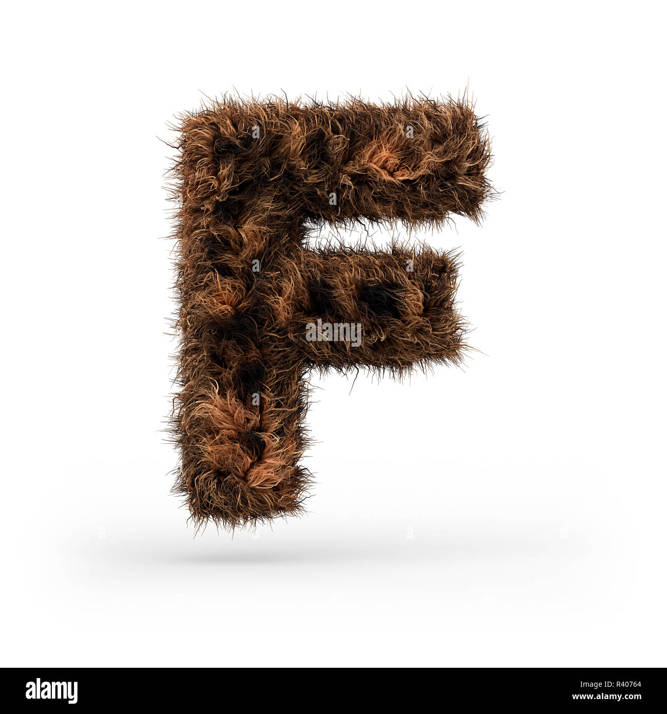 Uppercase fluffy and furry font made of fur texture for poster printing ...