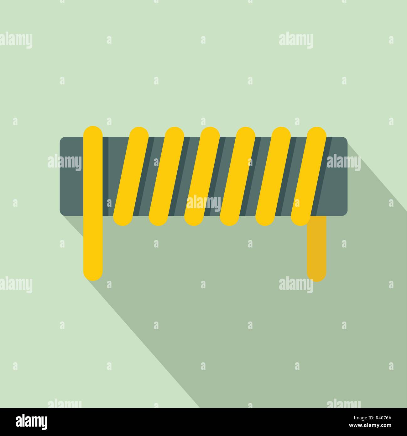 Induction spring coil icon. Flat illustration of induction spring coil ...