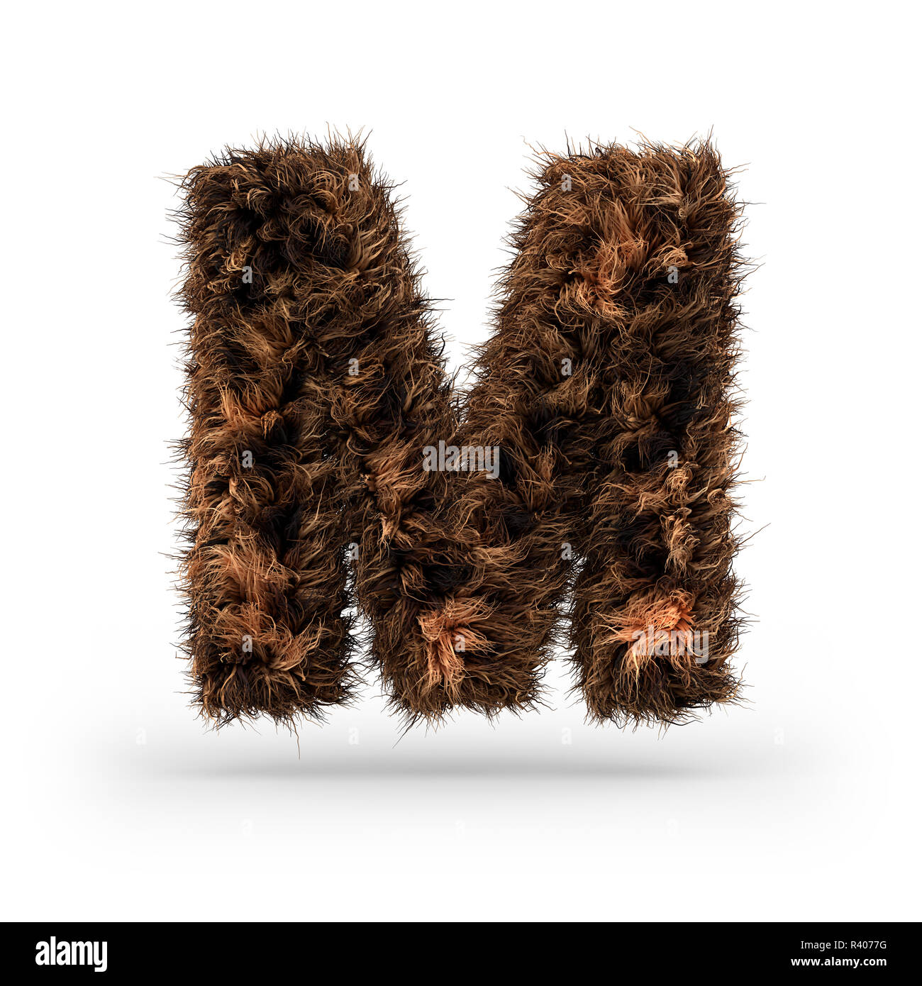 Uppercase fluffy and furry font made of fur texture for poster printing ...