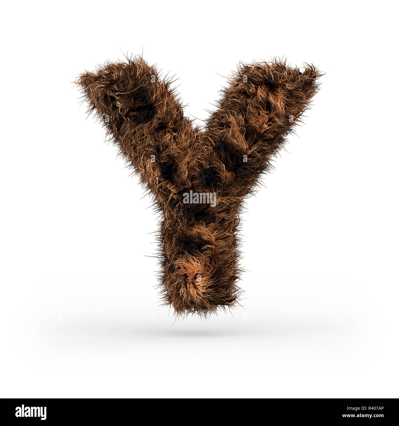 Uppercase fluffy and furry font made of fur texture for poster printing ...