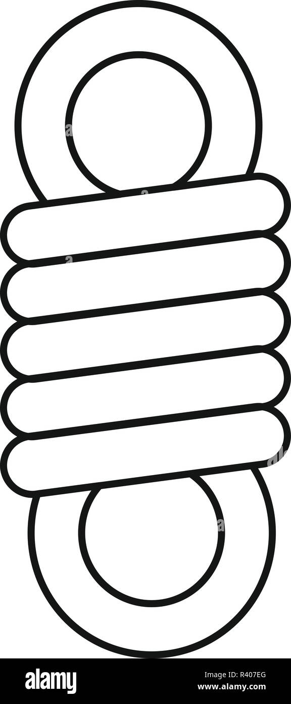 Double spring coil icon. Outline double spring coil vector icon for web ...