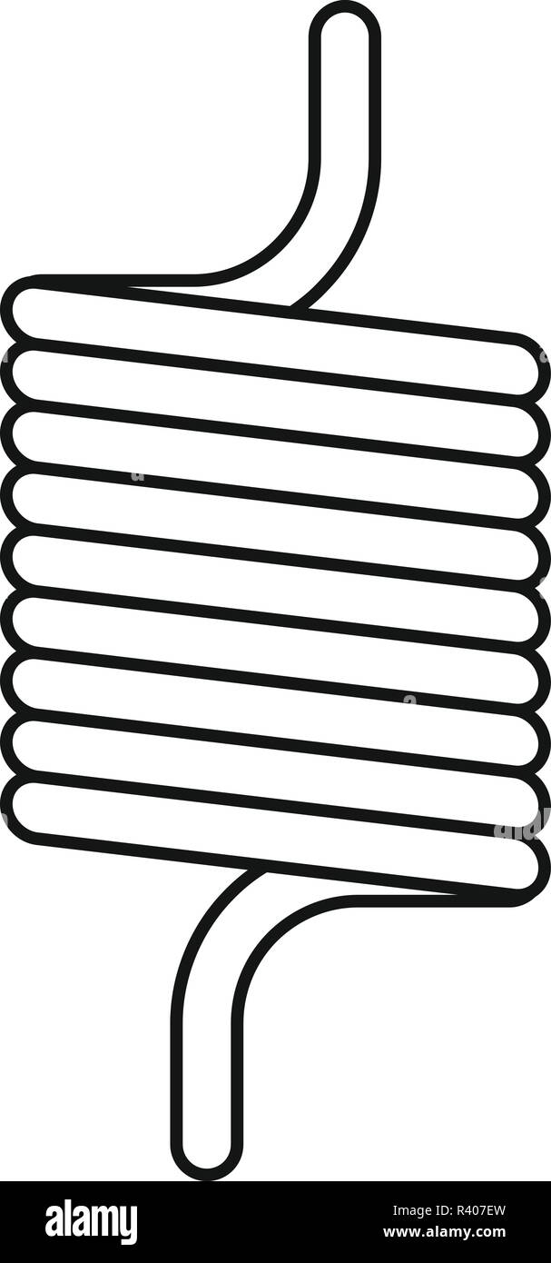 Elastic spring wire icon. Outline elastic spring wire vector icon for ...