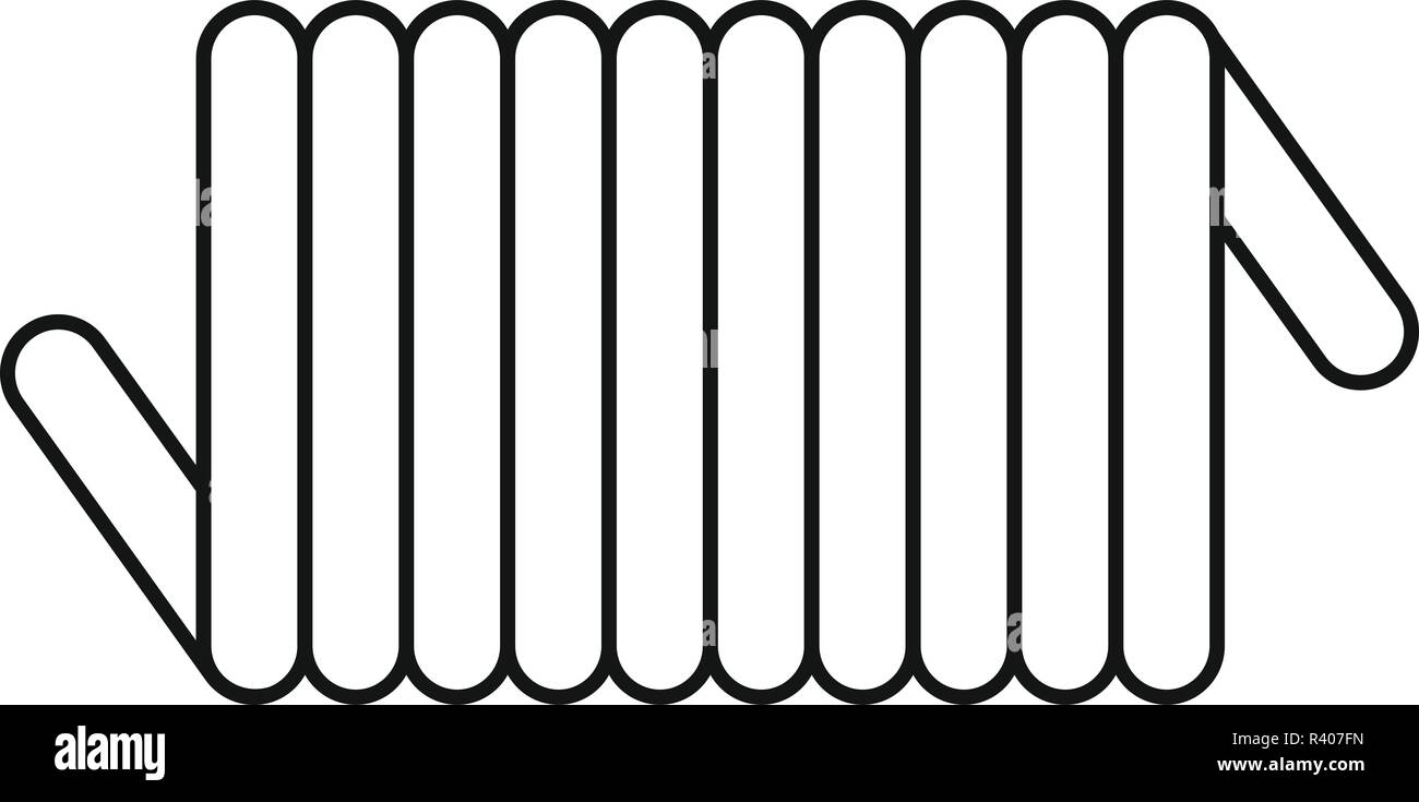 Cord spring coil icon. Outline cord spring coil vector icon for web design isolated on white ...