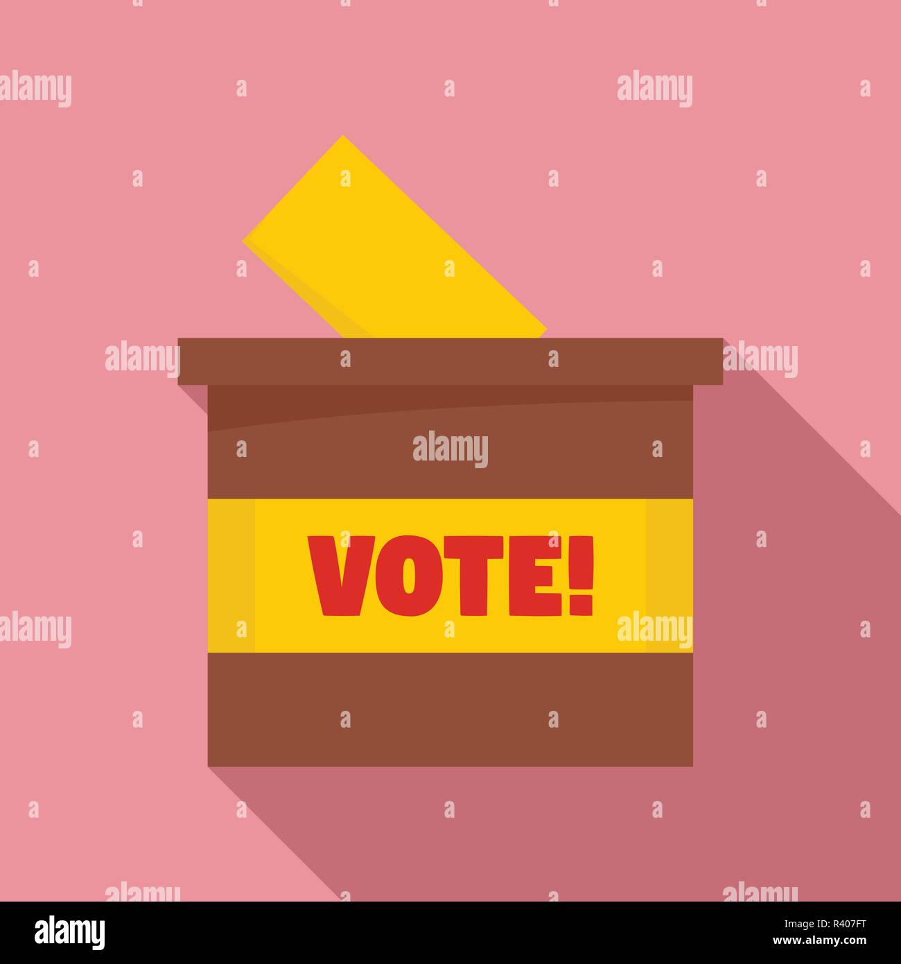 Wood vote box icon. Flat illustration of wood vote box vector icon for ...