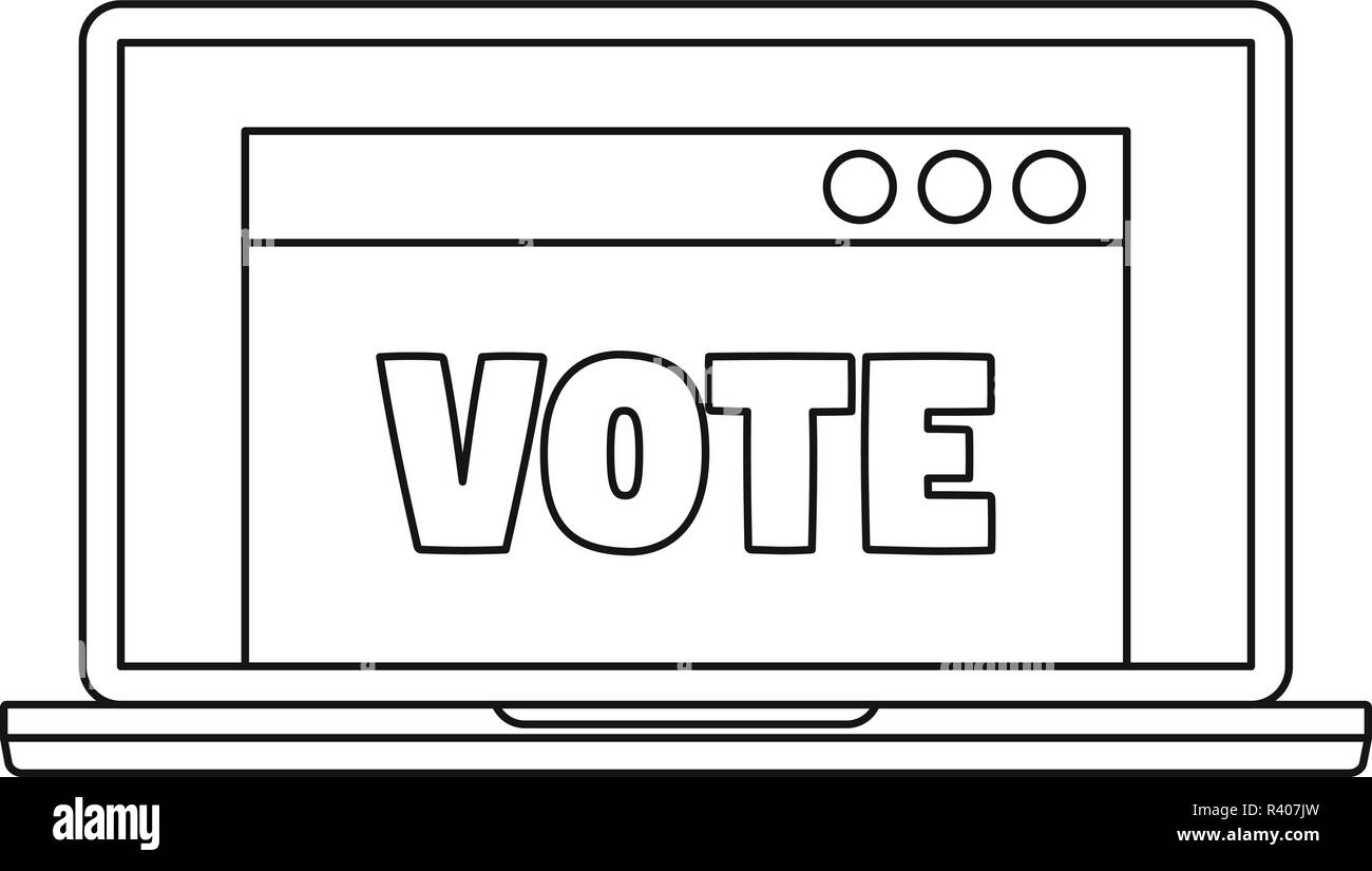 Online vote icon. Outline online vote vector icon for web design ...