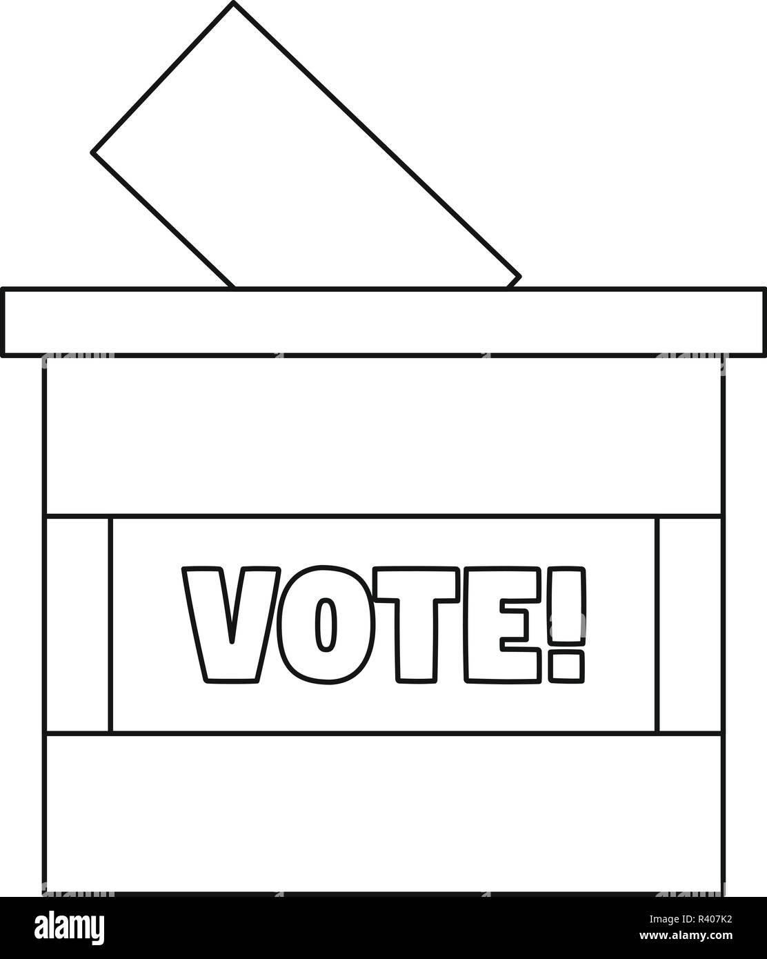 Wood vote box icon. Outline wood vote box vector icon for web design ...