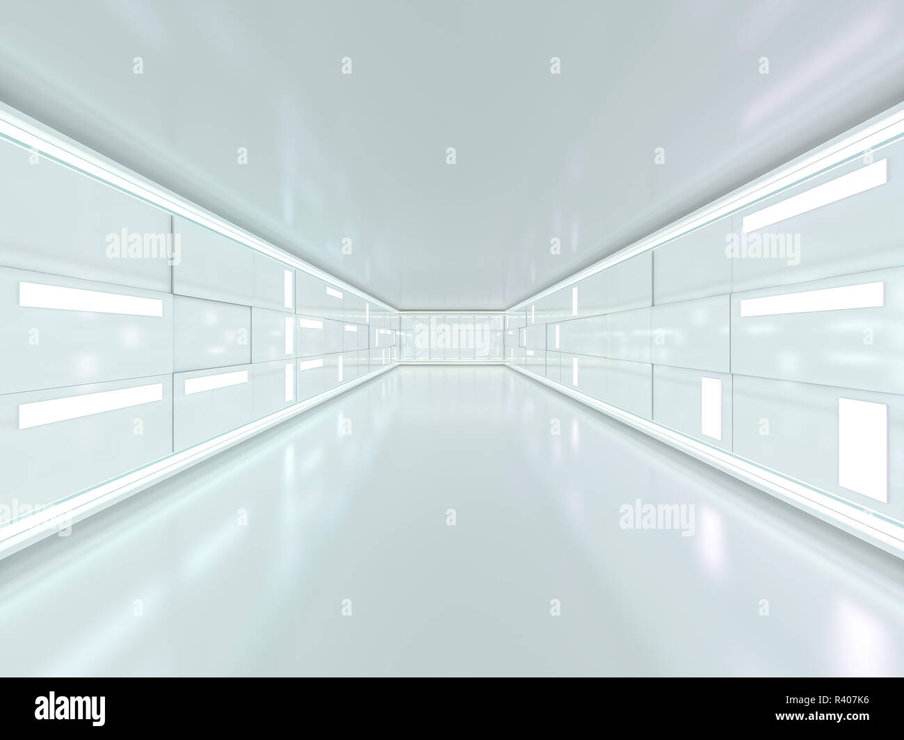Abstract modern architecture background, empty open space interior. 3D ...