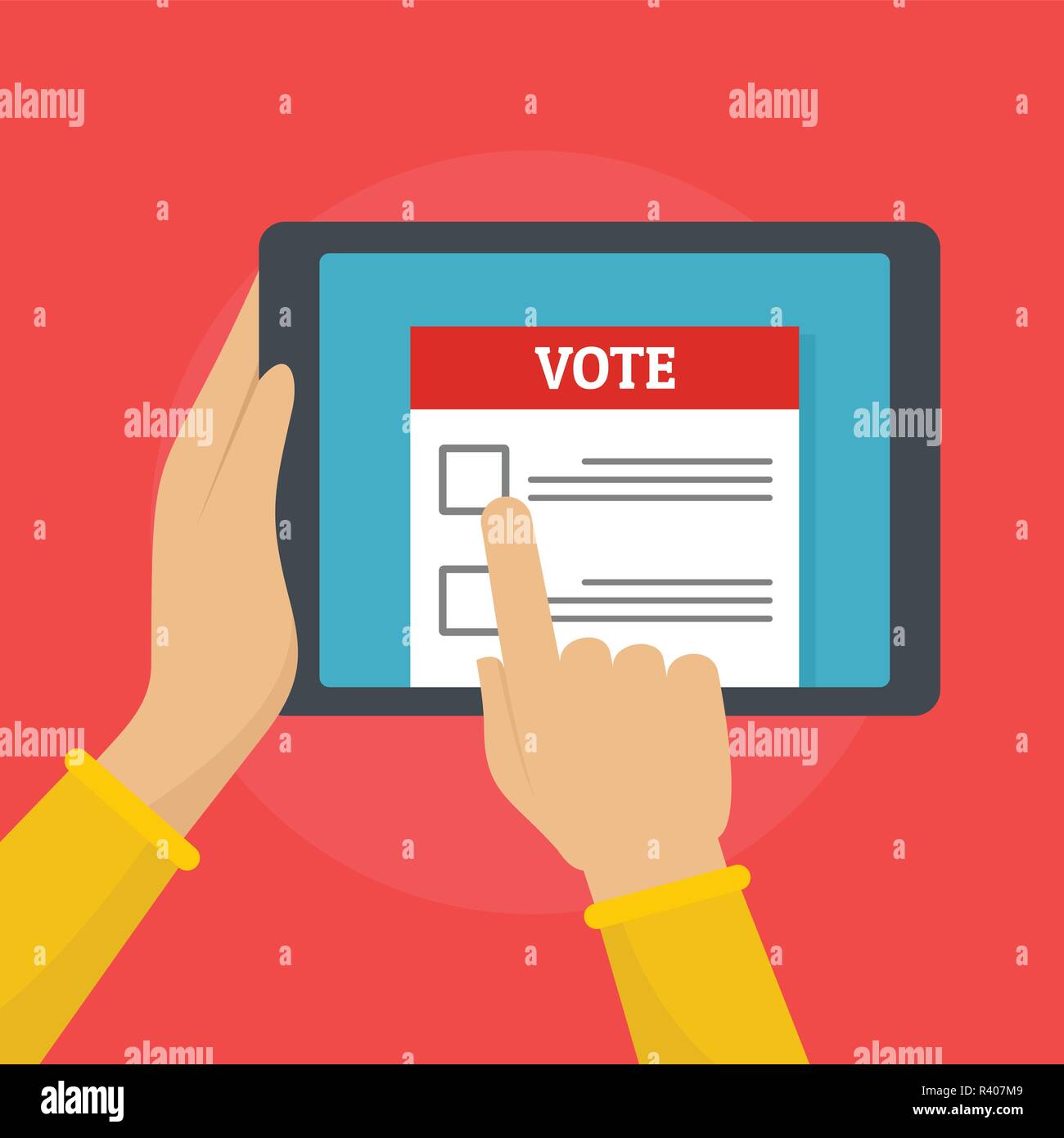 Online voting background. Flat illustration of online voting vector ...